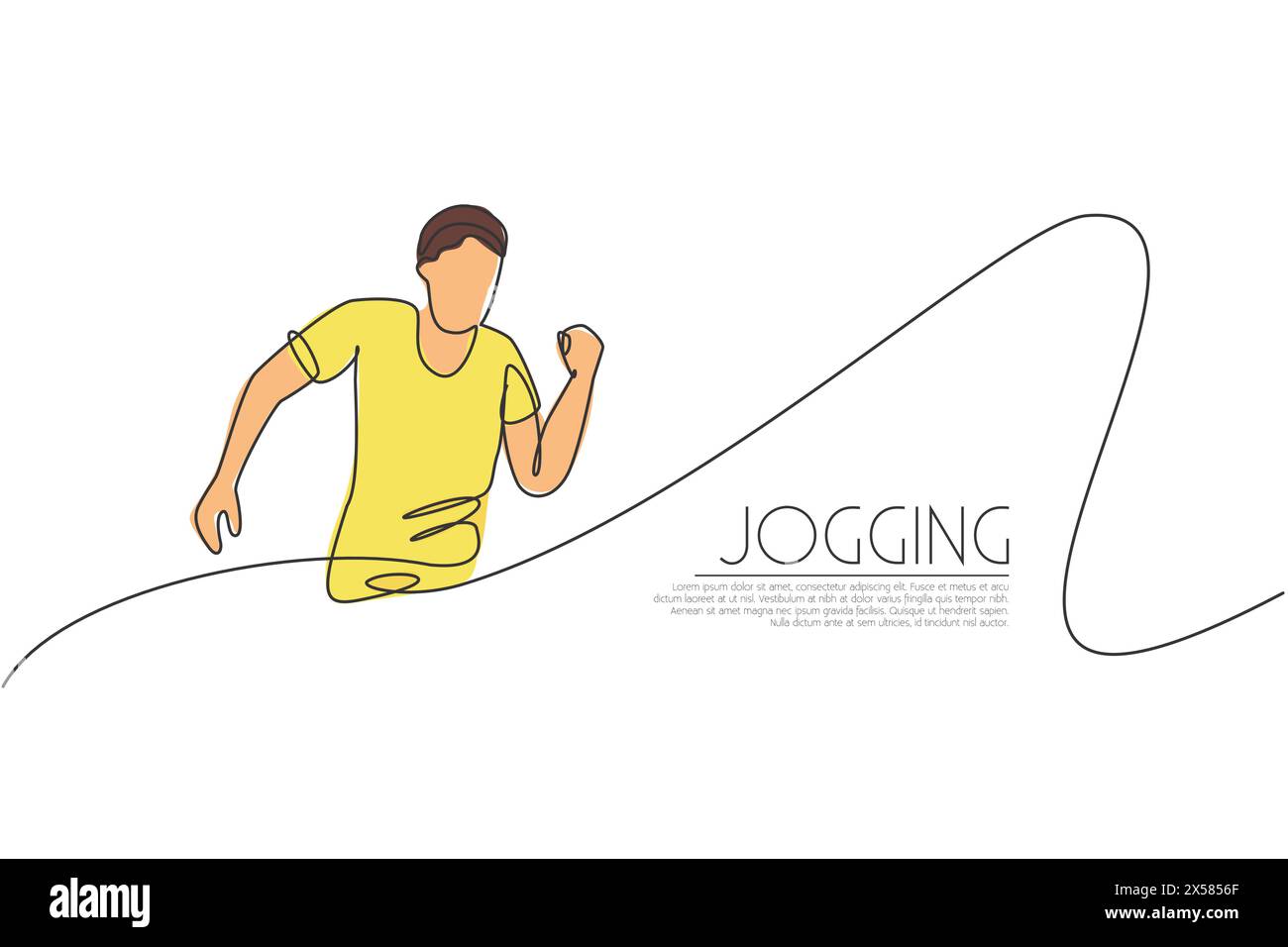 One continuous line drawing of young man athlete runner practicing run ...