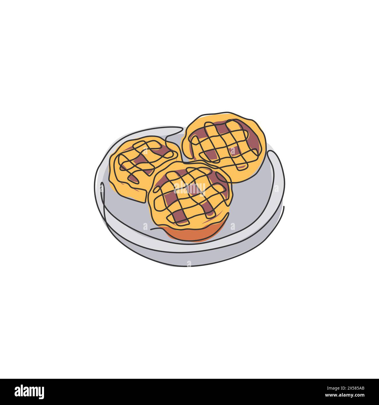 Golden brown pastry slice Stock Vector Images - Alamy