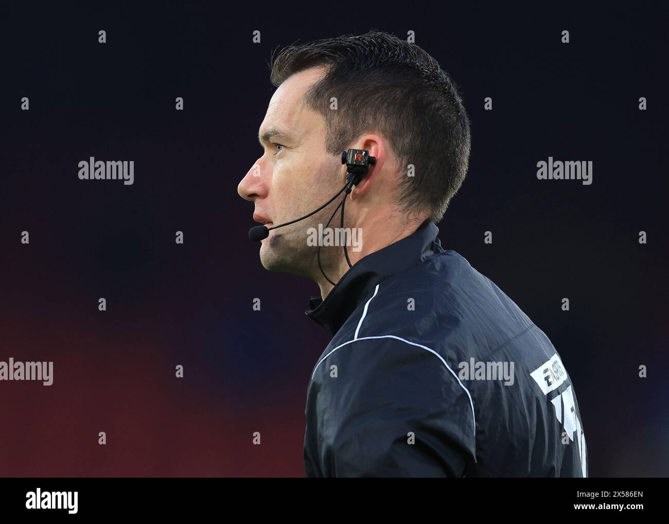 London, UK. 6th May, 2024. Referee Jarred Gillett warms up wearing a ...
