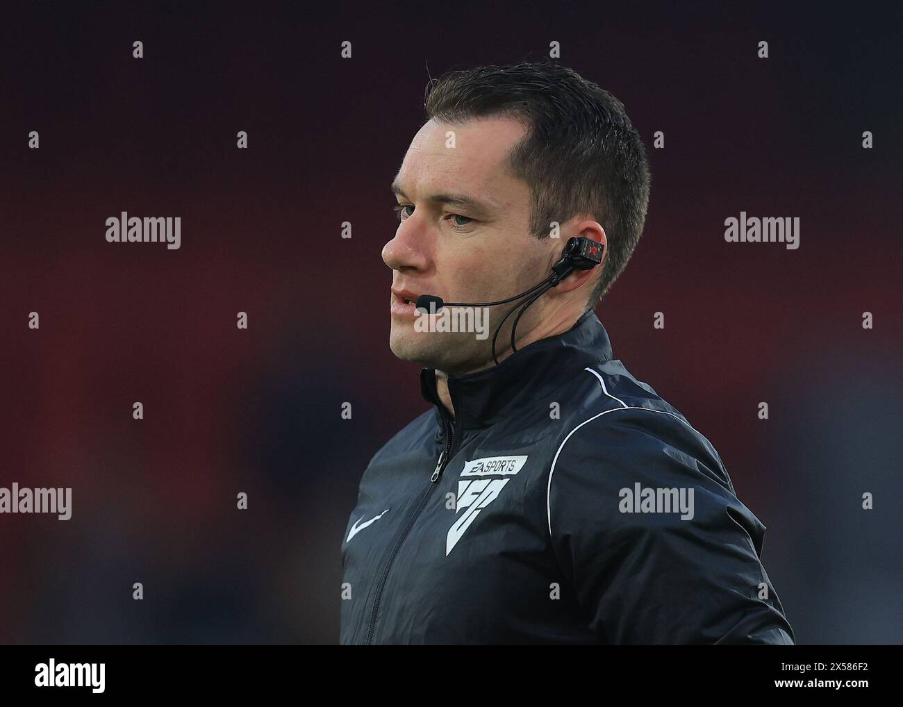 London, UK. 6th May, 2024. Referee Jarred Gillett warms up wearing a ...