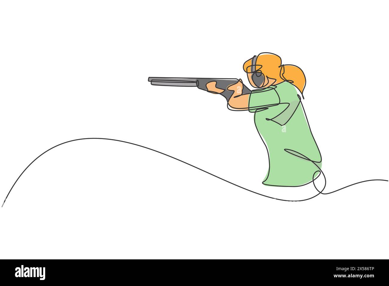 Female clay target shooting Stock Vector Images - Alamy