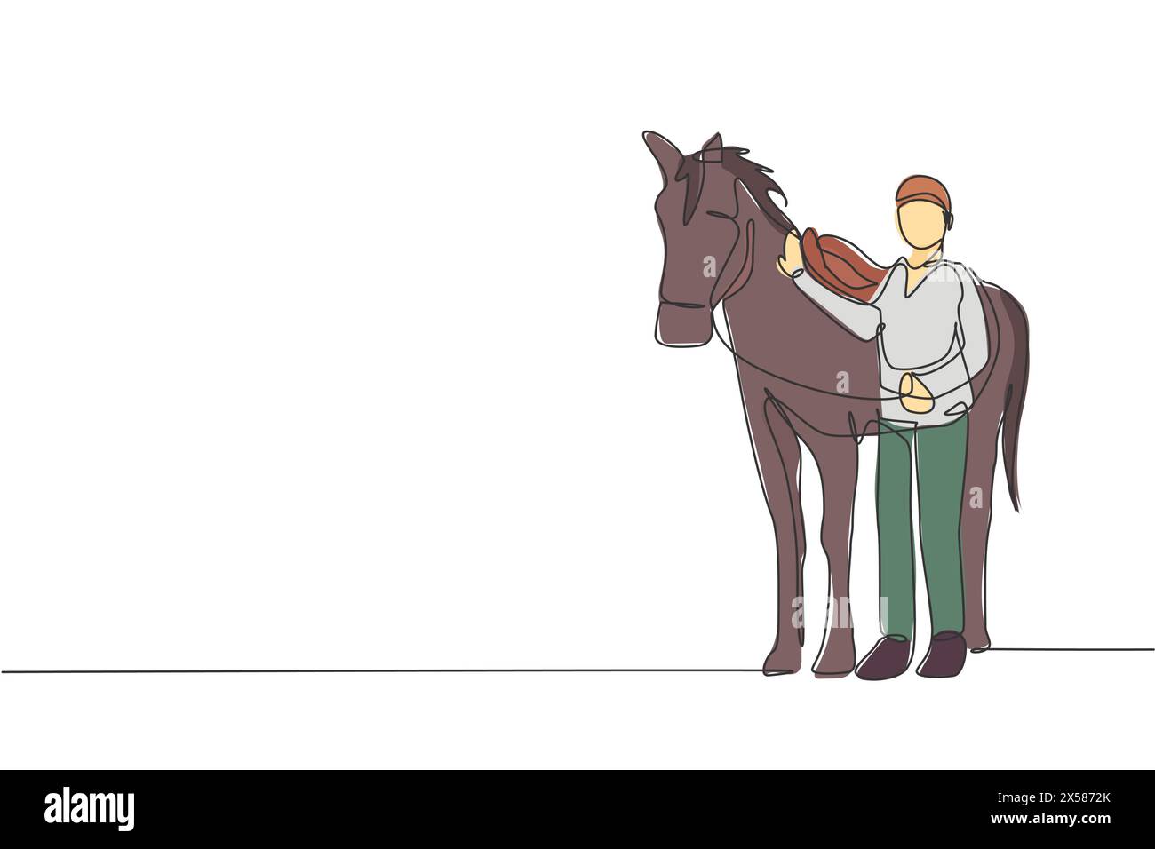 Horse continuous one line drawing hi-res stock photography and images ...