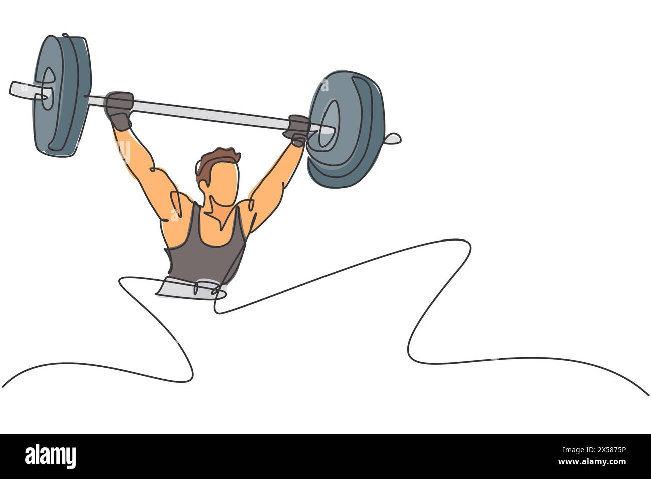 Young strong athlete working Stock Vector Images - Alamy