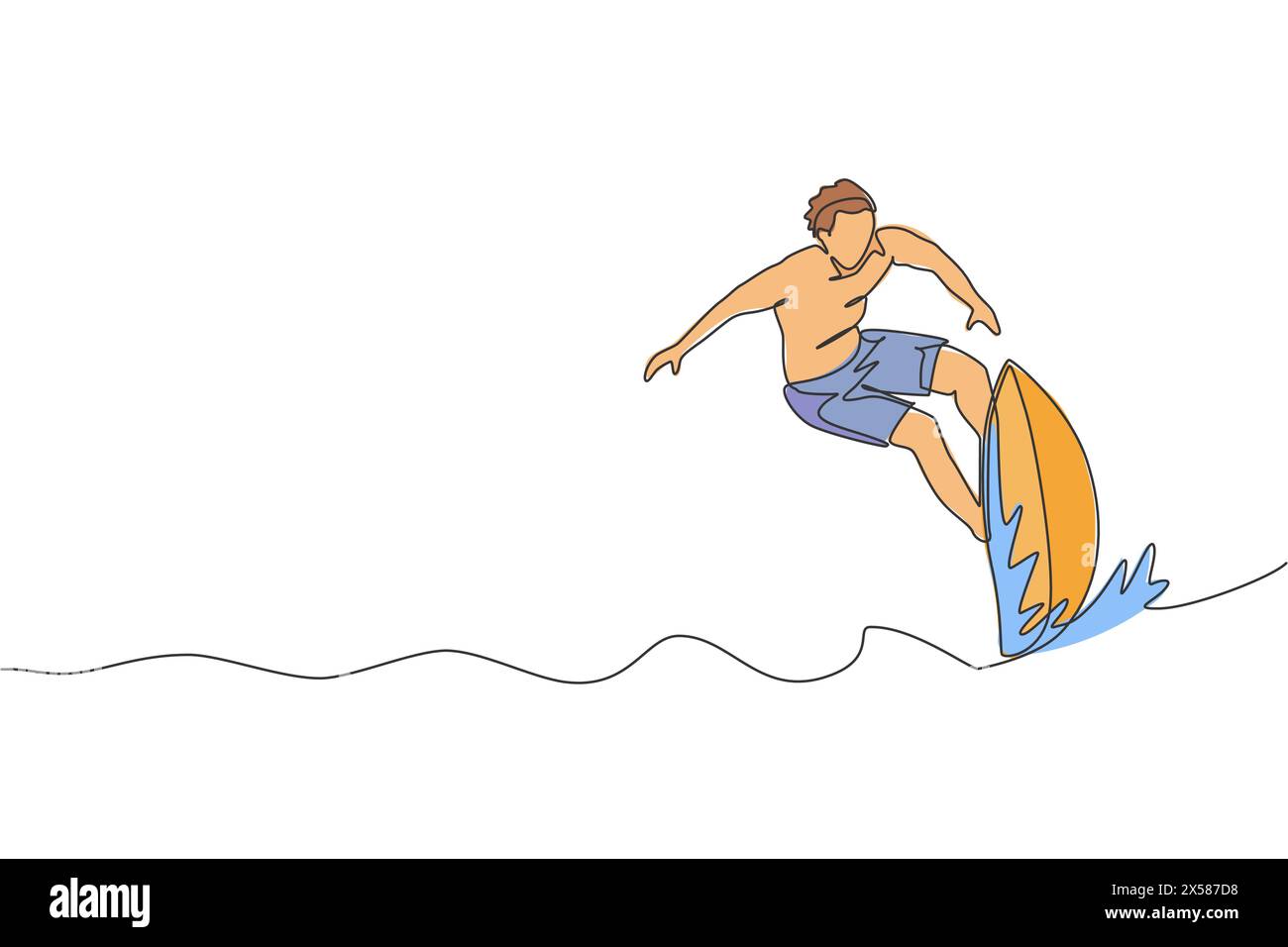 Surfer on wave sunny Stock Vector Images - Alamy