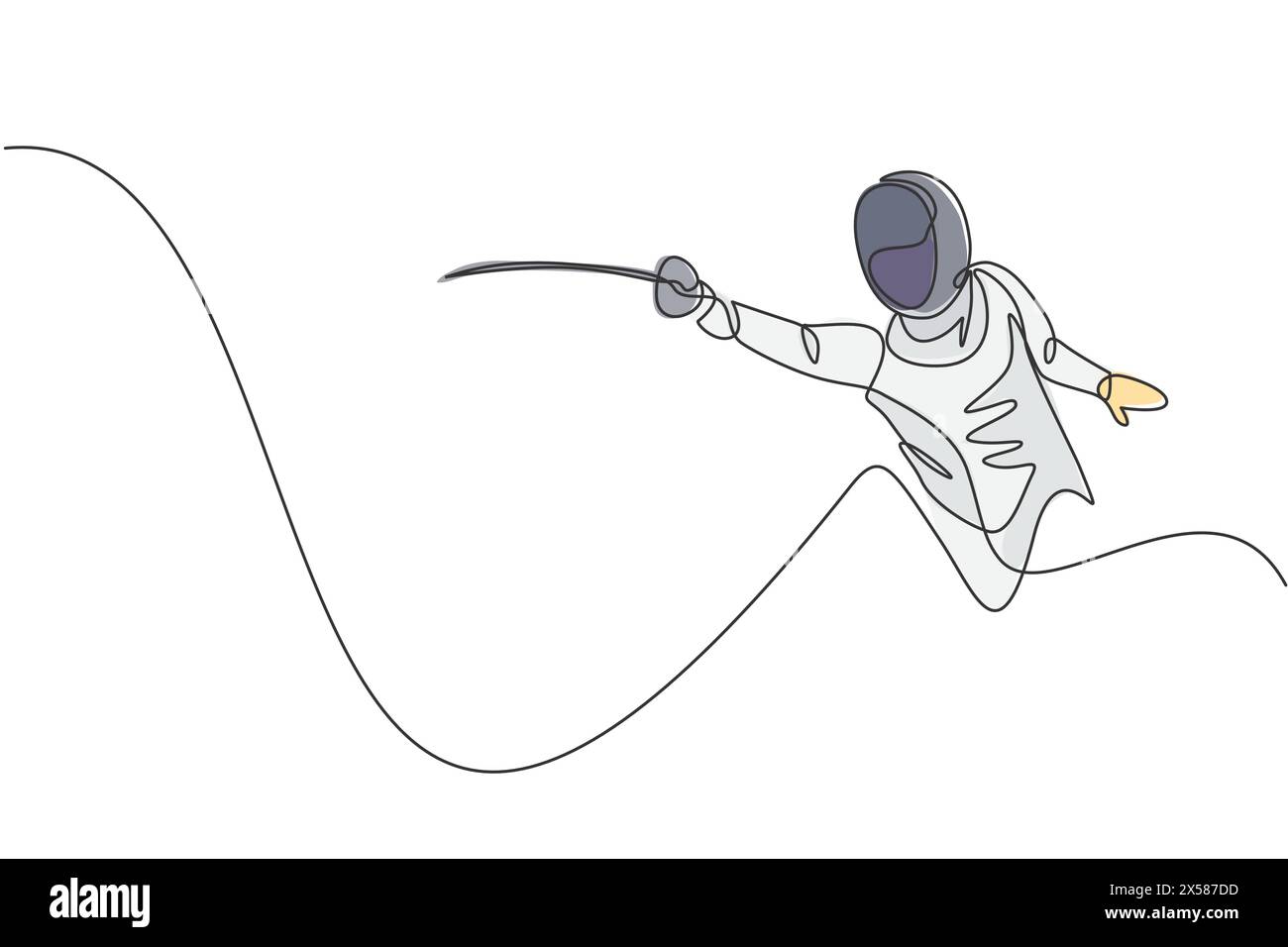 Female fencer in motion Stock Vector Images - Alamy