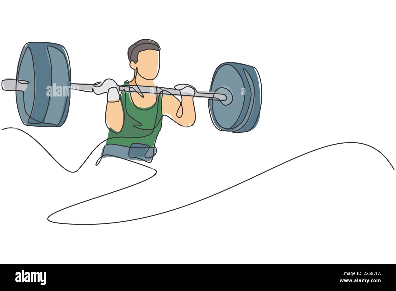 Athletic muscular young man working Stock Vector Images - Alamy