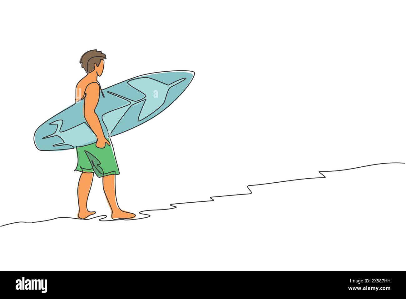 Hipster surfer on beach Stock Vector Images - Alamy