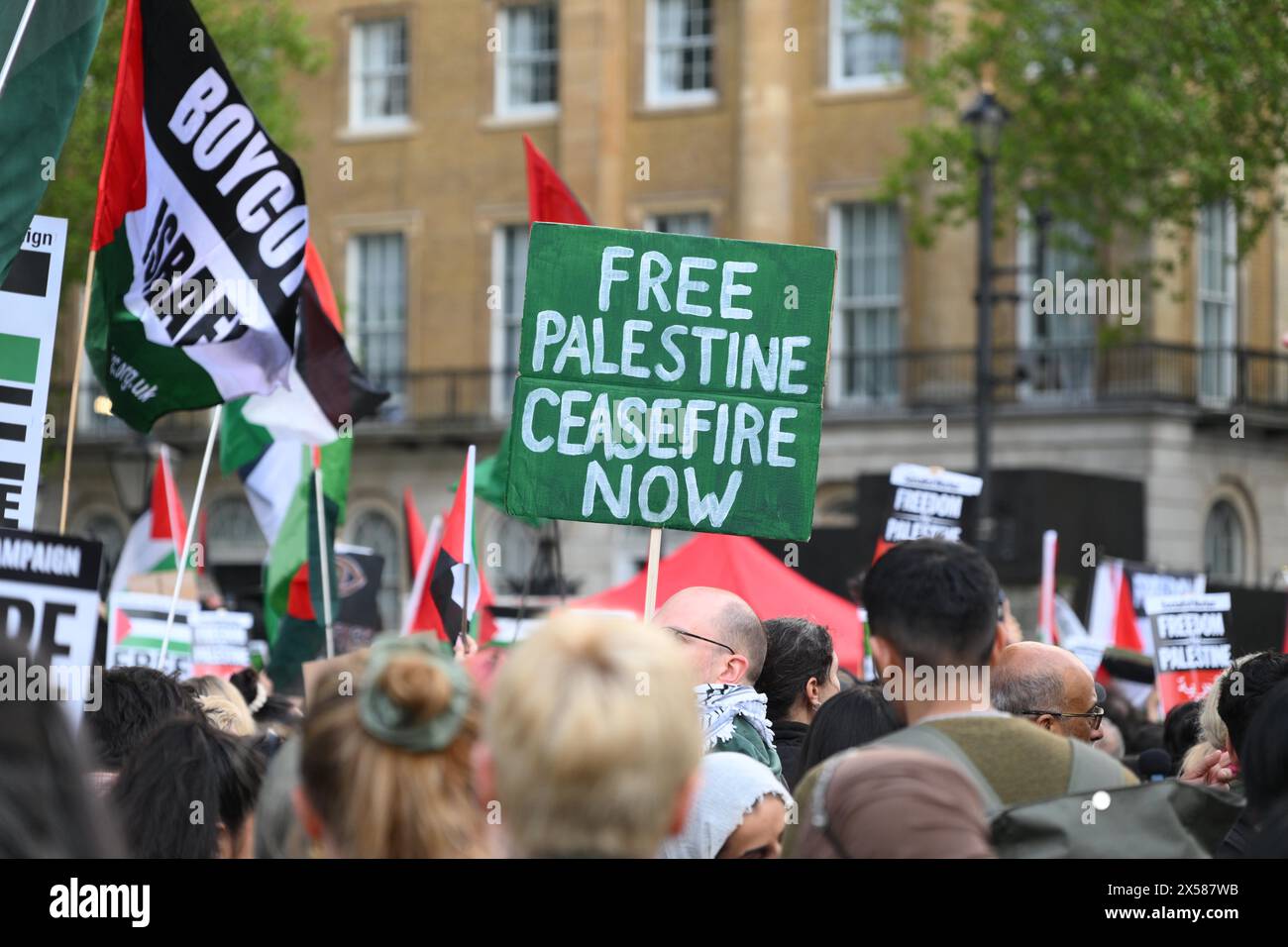 London, England, UK. 7th May, 2024. Pro-Palestine protesters stage an ...