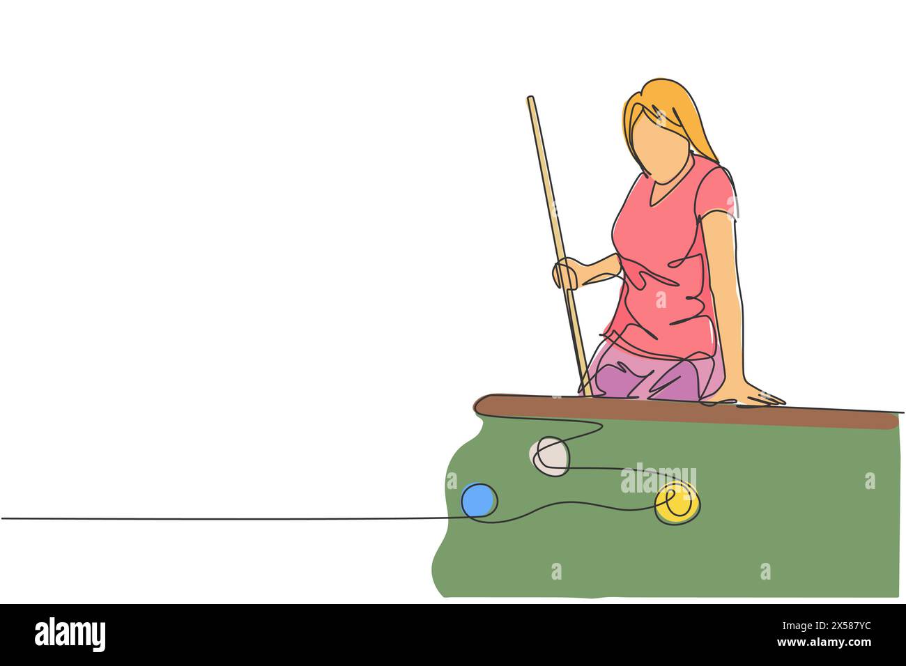 Woman pool player Stock Vector Images - Alamy