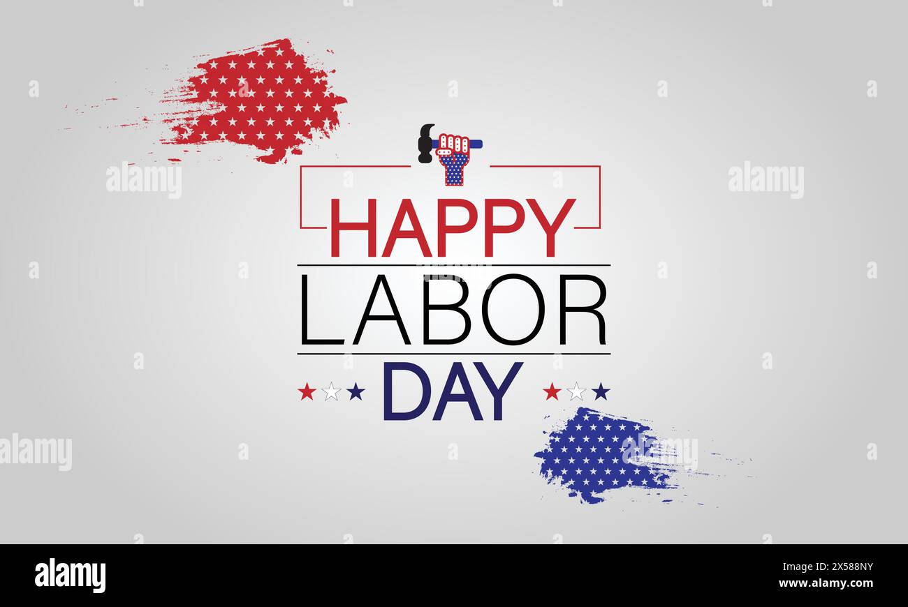 Celebrating Labor Day A Patriotic Text Design with the USA Flag Stock ...