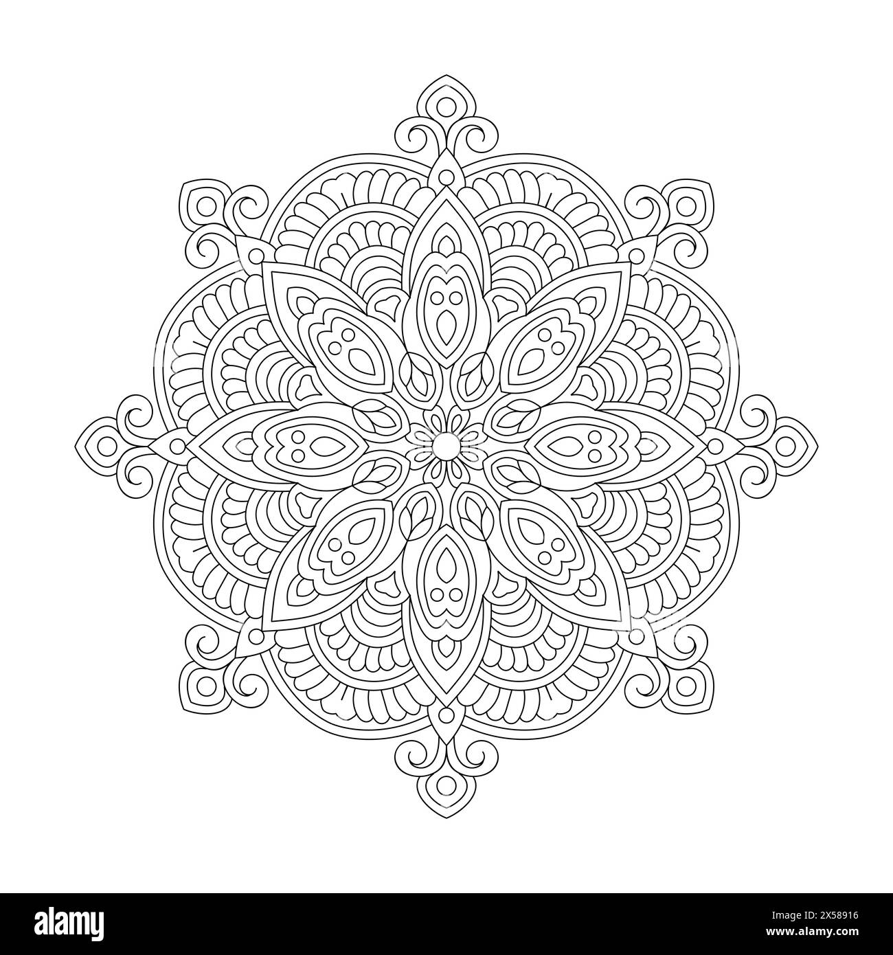Mandala art design coloring book page for kdp book interior, Editable ...