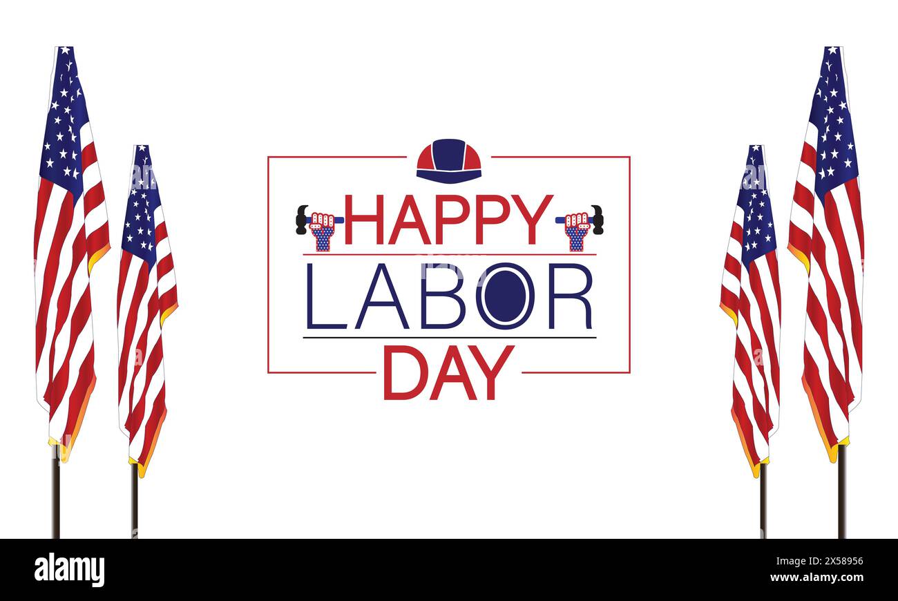 Celebrating Labor Day A Patriotic Text Design with the USA Flag Stock ...