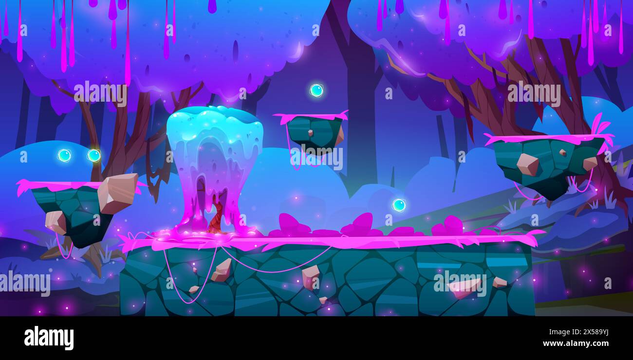 Fantasy game with alien space landscape background. Fantastic planet ...