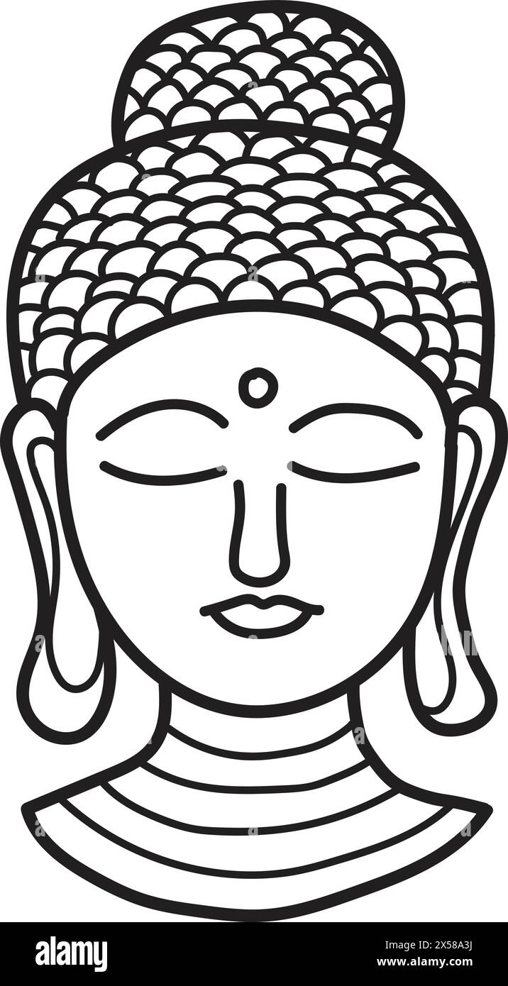 Gautama Buddha Face Drawing
