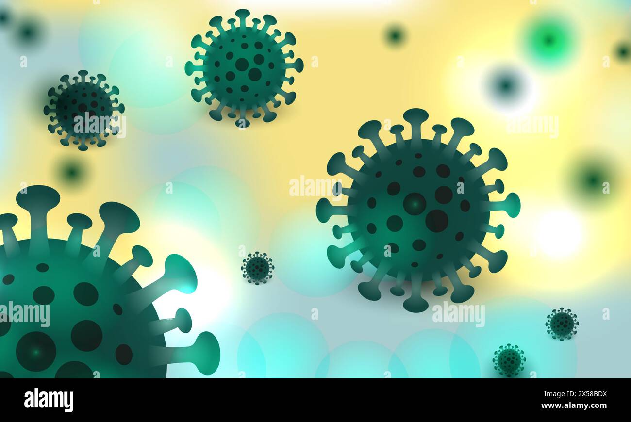 Virus background, science vector bacterial cells. Microbiology concept ...