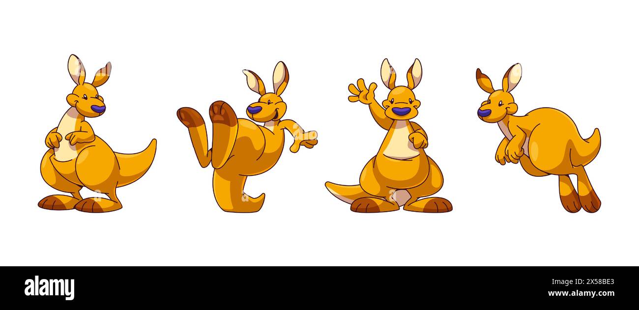 Cartoon cute kangaroo waving hand hi-res stock photography and images ...