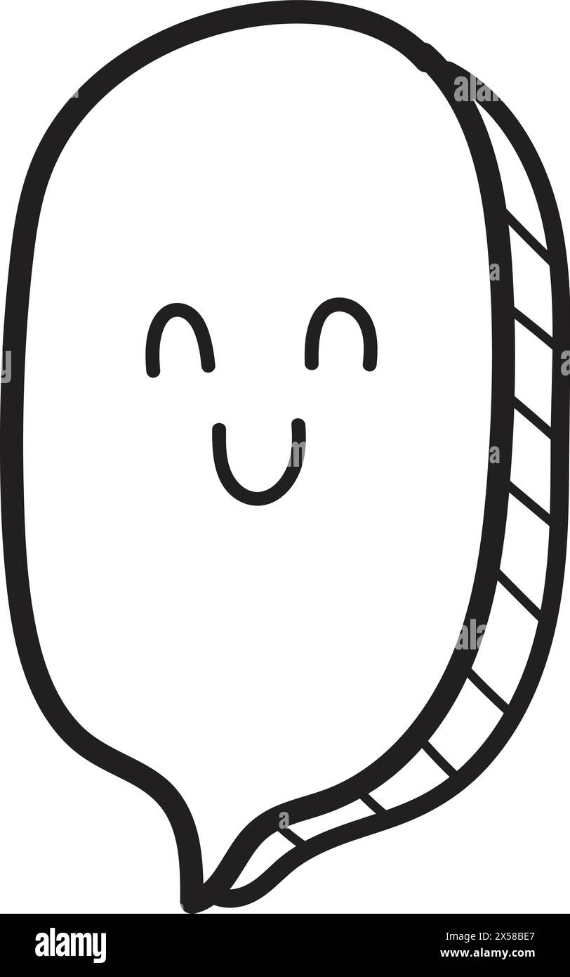 A cartoonish smiley face is drawn on a white background. The smiley ...