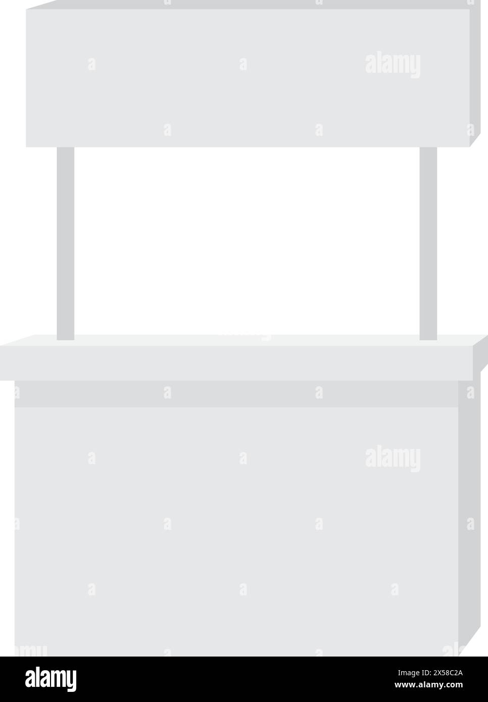 Advertising stand. Realistic empty modern simple shelf or counter or ...