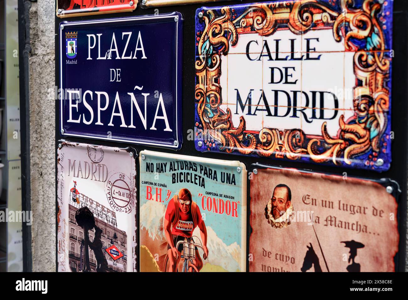 Madrid, Spain. February 11, 2024 - Colorful Souvenir Signs Displaying ...