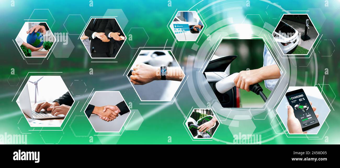 EV electric car vehicle charging and sustainable LCA green energy ...