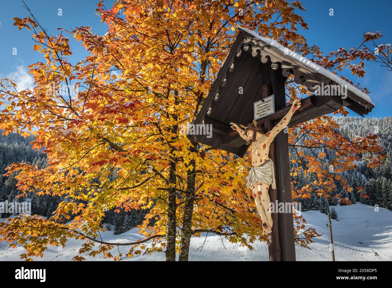 geography / travel, Austria, Tyrol, Innervillgraten, wayside cross in ...