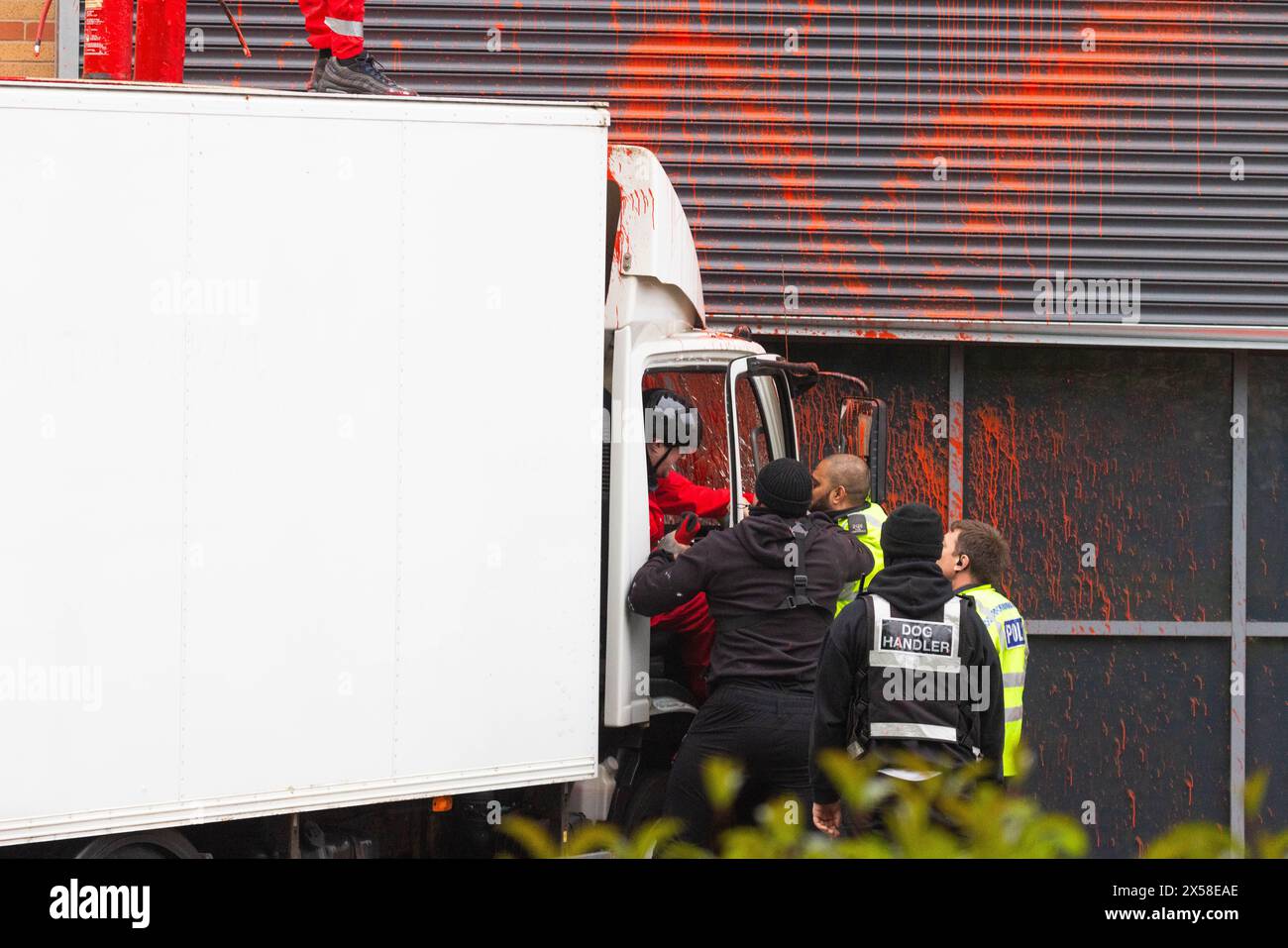 Leicester, UK. 08 MAY, 2024. Palestine action target UAV Tactical ...