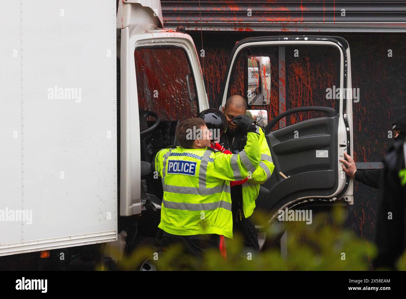 Leicester, UK. 08 MAY, 2024. Palestine action target UAV Tactical ...