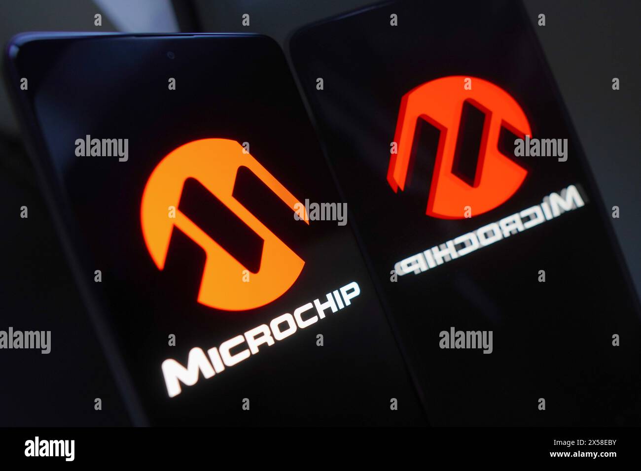 In This Photo Illustration The Microchip Technology Logo Is Displayed