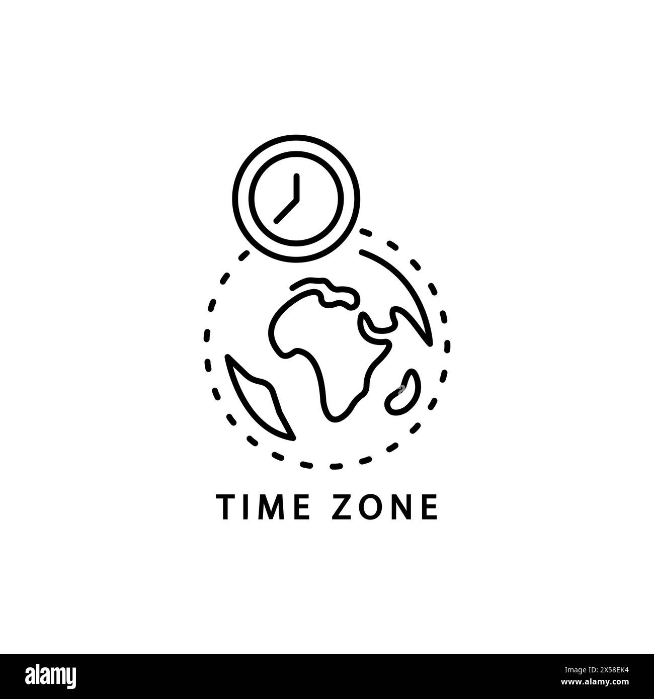 Time zone vector line icon. Simple element illustration. time zone outline icon from travel ...