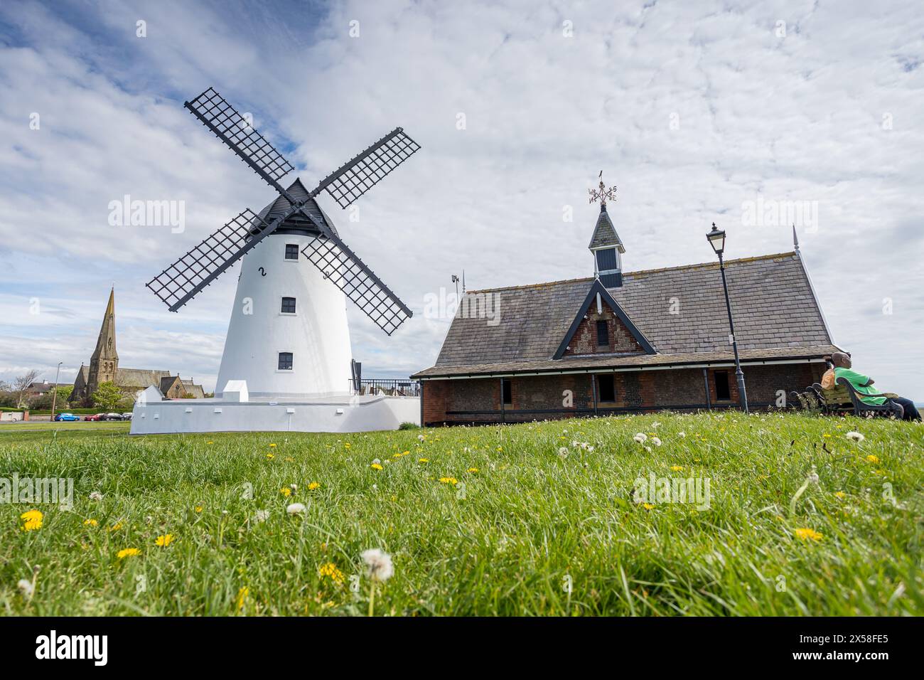 A high dynamic range image of Lytham Windmill behind the Lifeboat ...