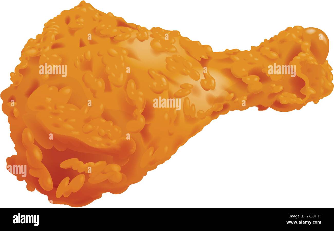 Detailed vector of a crispy fried chicken leg Stock Vector Image & Art ...
