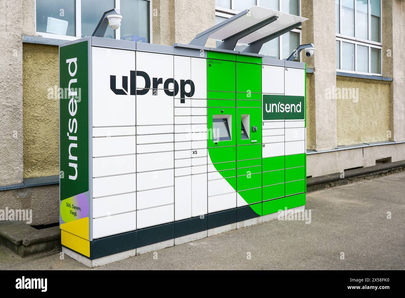 Liepaja, Latvia- April 20, 2024: New modern self service parcel ...
