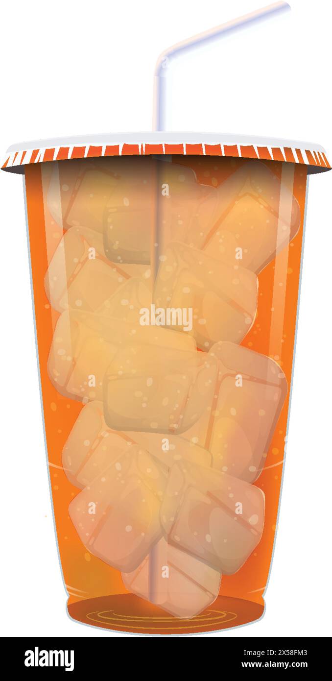 Vector illustration of a cold beverage with ice Stock Vector Image ...