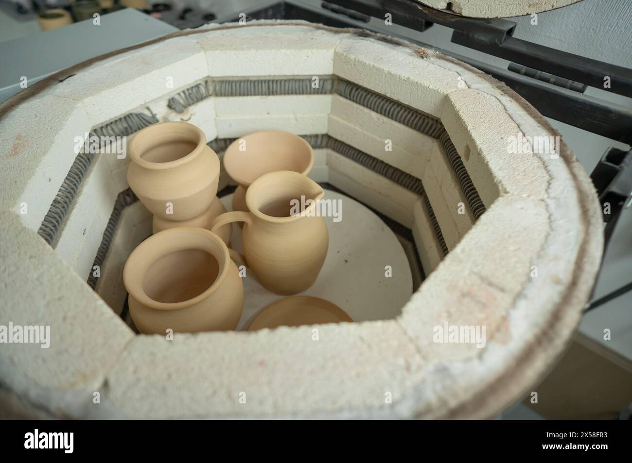 Ceramic dishes in a special kiln. School of Ceramics Stock Photo - Alamy