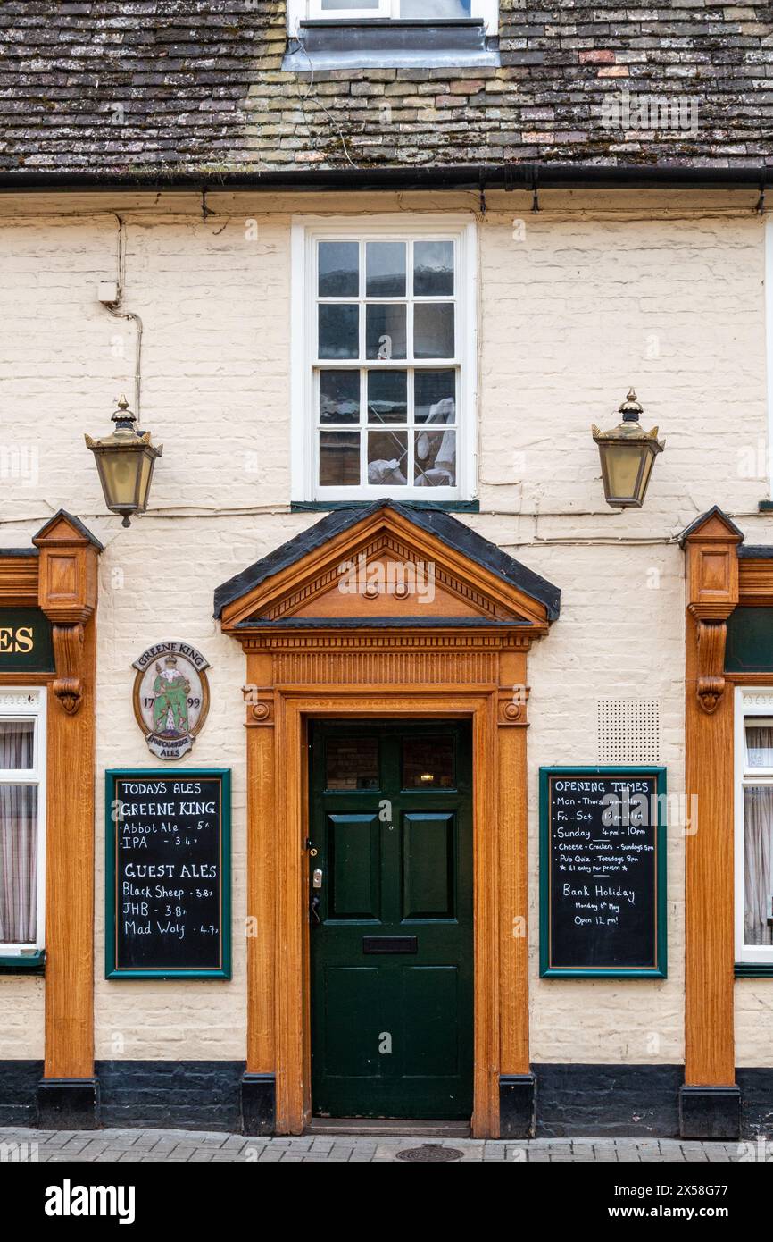 Exterior of Champion of the Thames with Greene King sign, a traditional ...