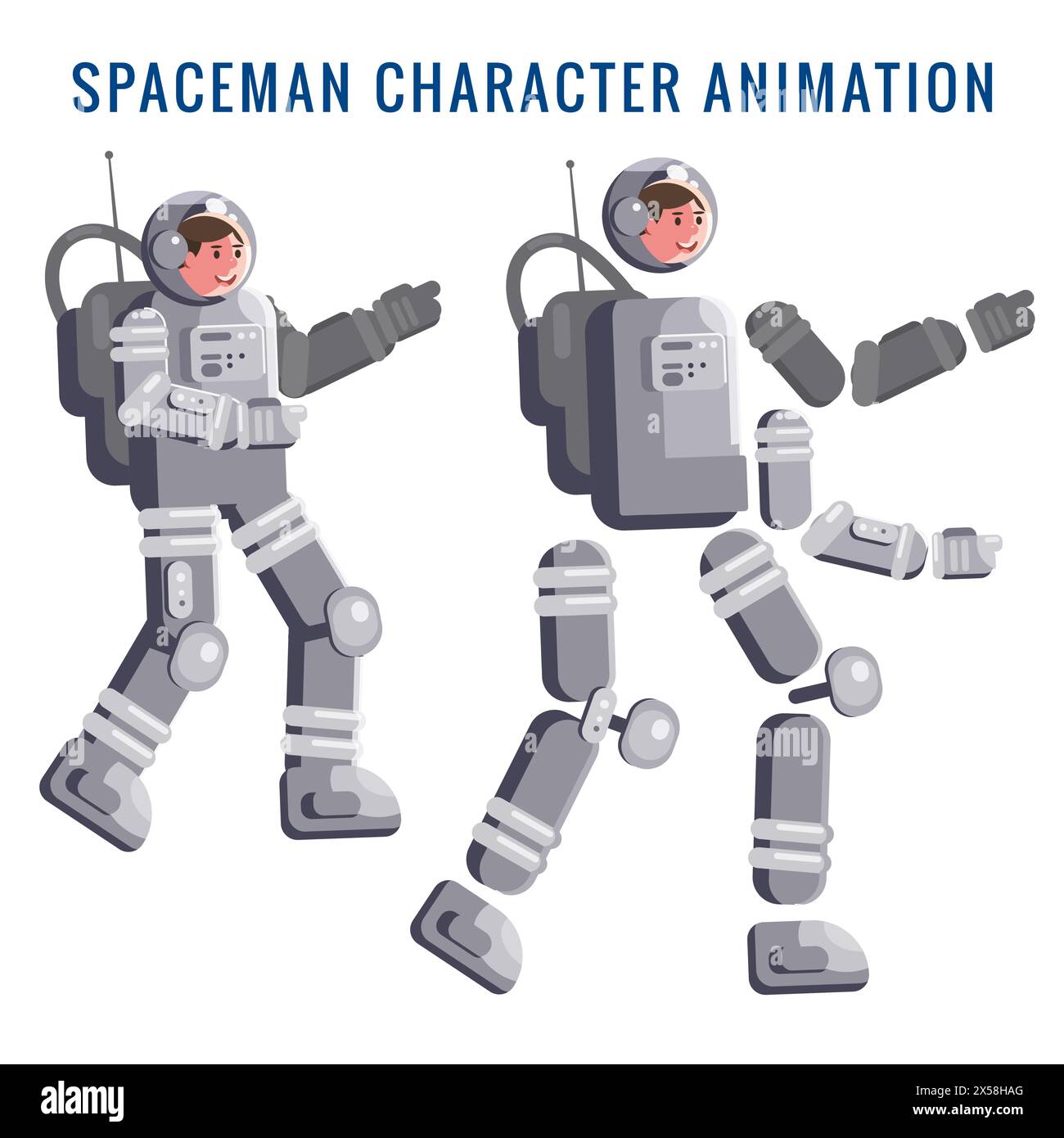 Spaceman kit constructor in cartoon style Stock Vector Image & Art - Alamy