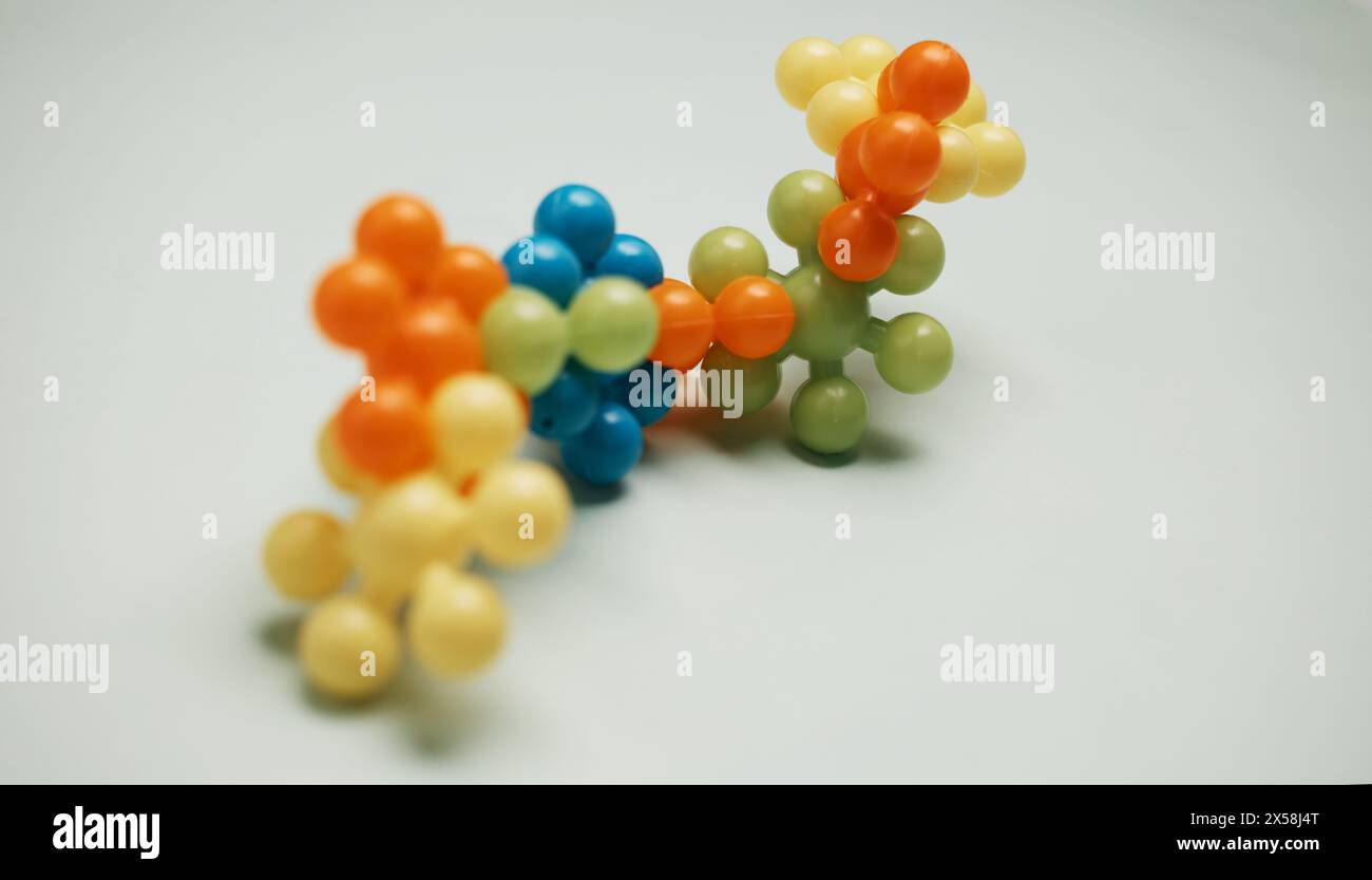 3d molecule, medicine and research in studio for chemistry, education ...