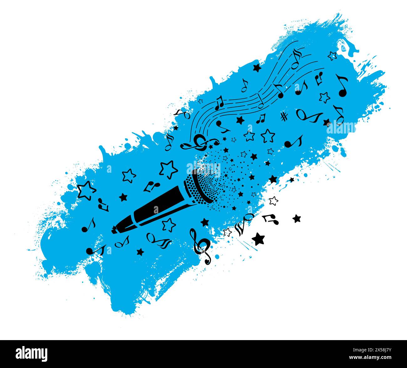 Microphone graphic abstract object. T-shirt printing. hand drawing. Not ...