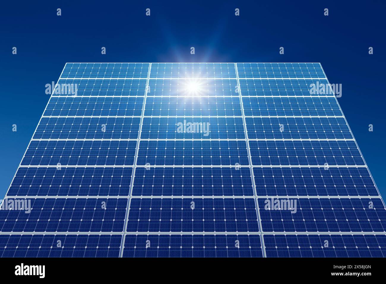 Sun shining on solar panels Stock Photo - Alamy