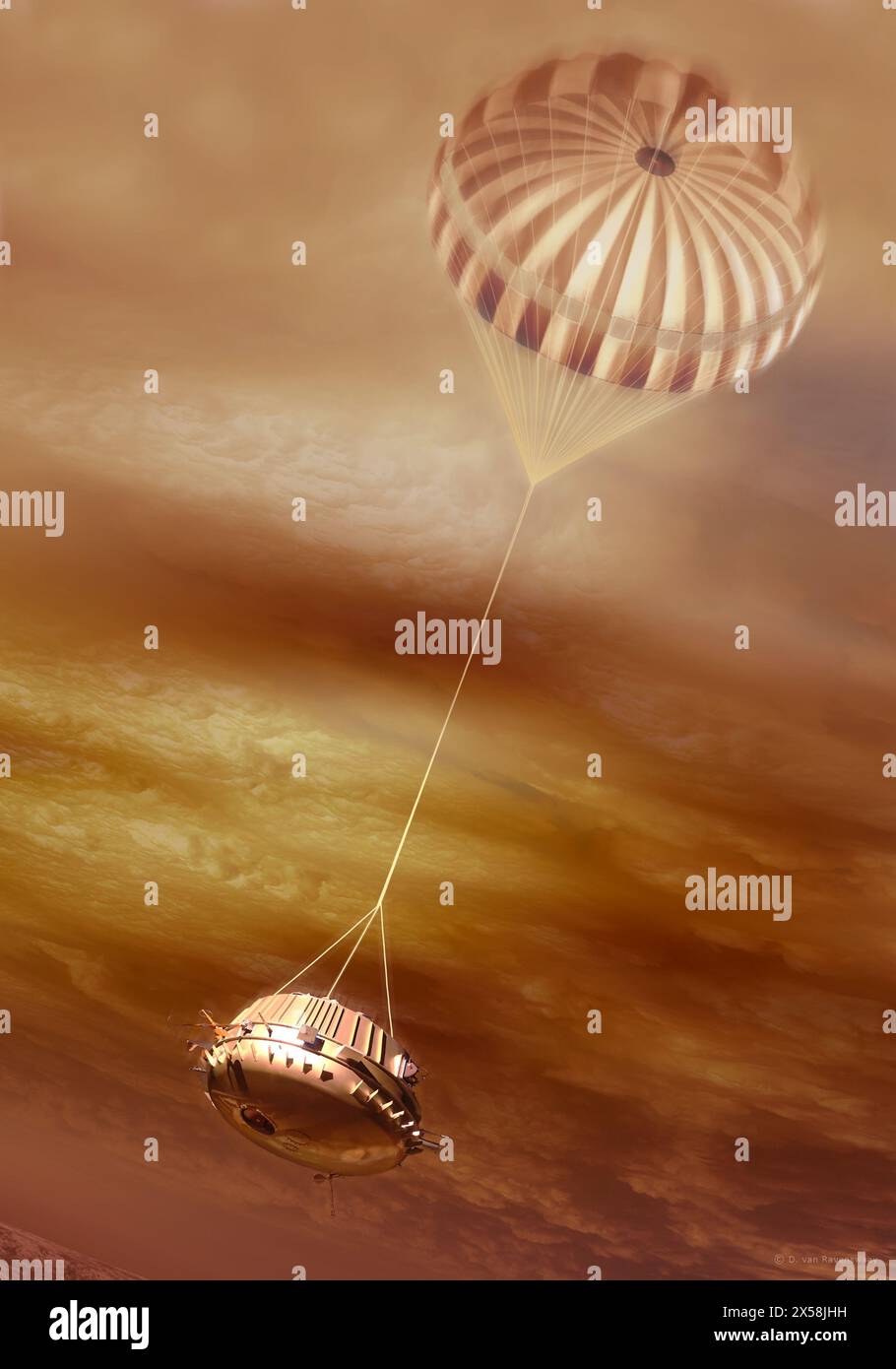 Illustration of the ESA's (European Space Agency) Huygens probe ...