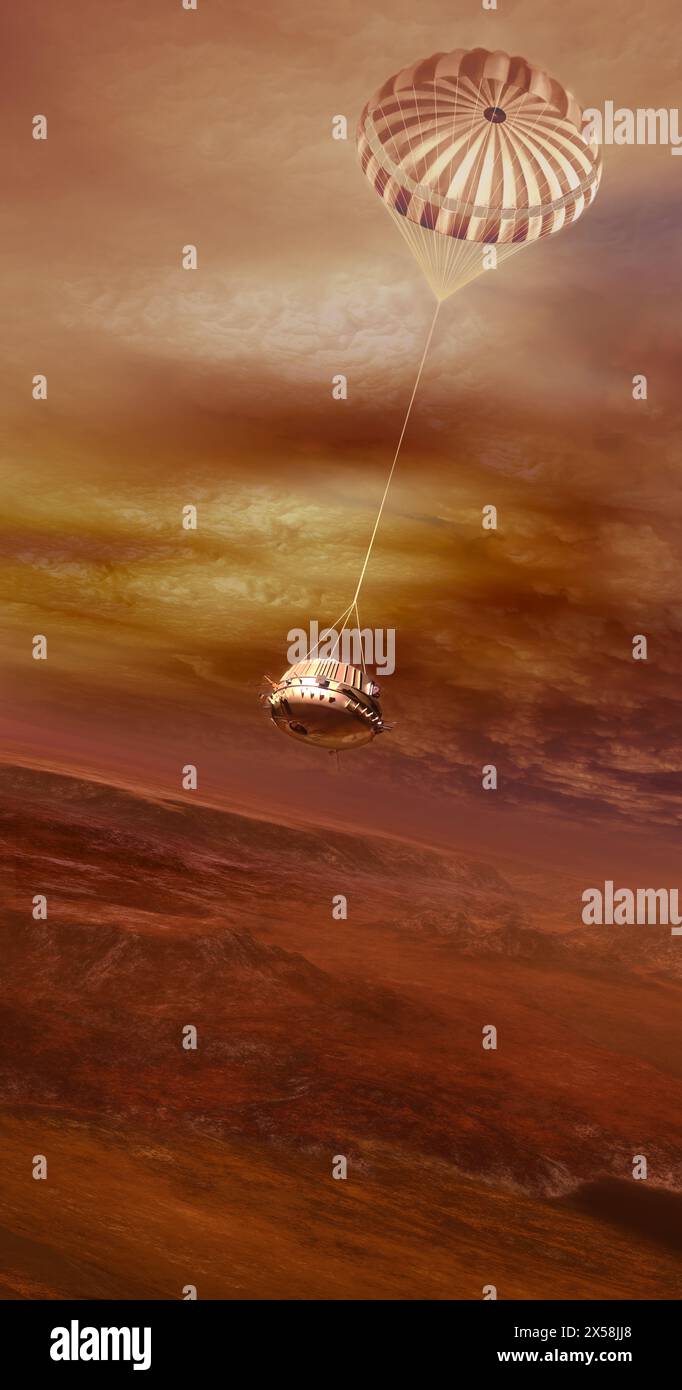 Illustration of the ESA's (European Space Agency) Huygens probe ...