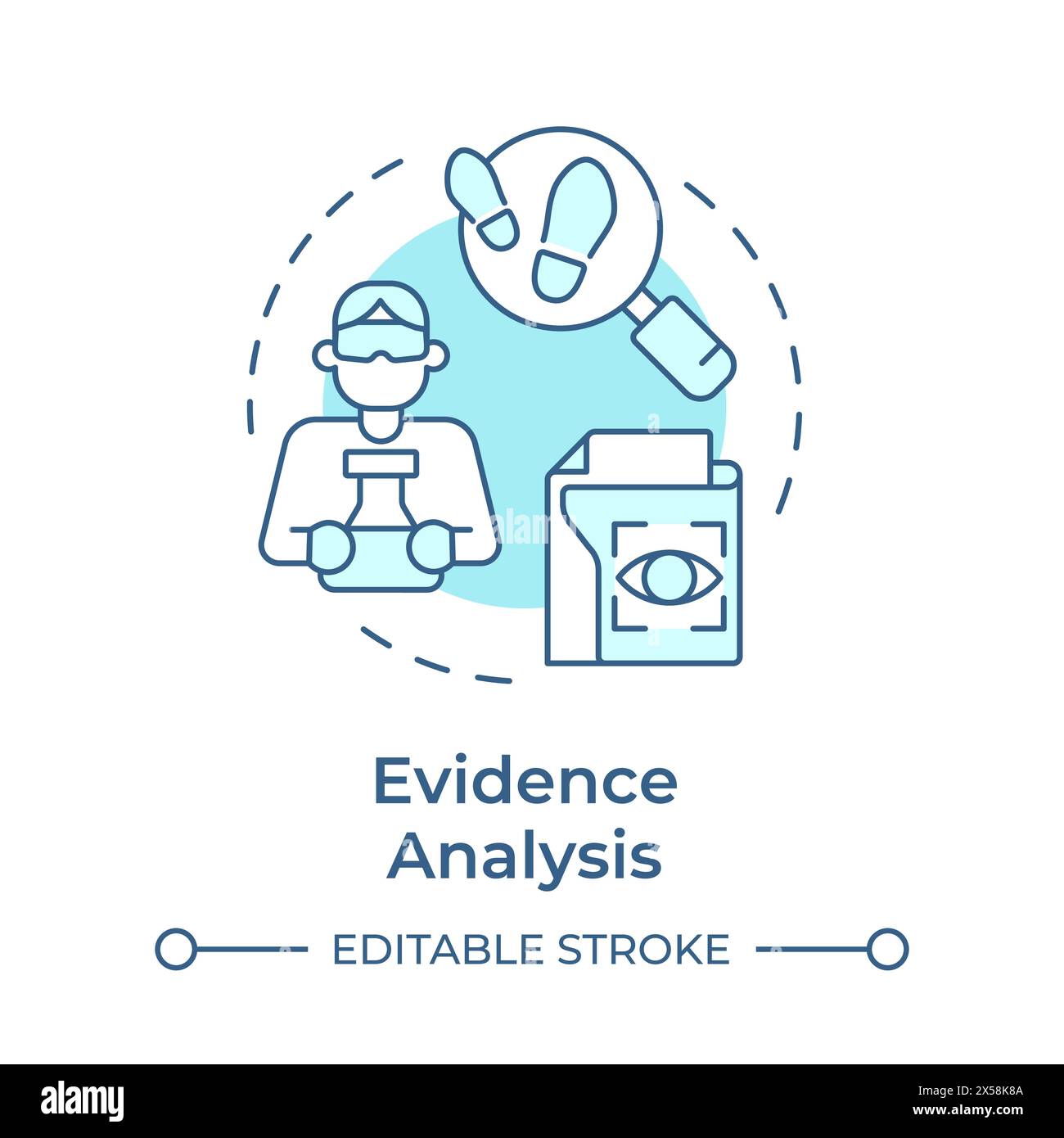 Evidence analysis soft blue concept icon Stock Vector Image & Art - Alamy