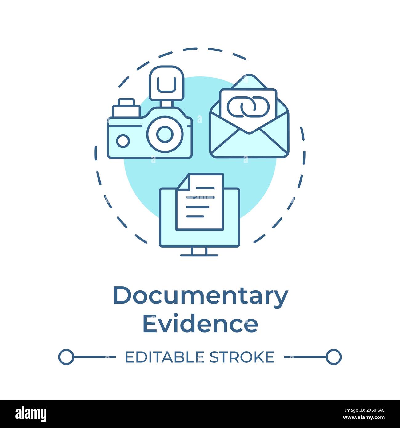 Documentary evidence soft blue concept icon Stock Vector Image & Art ...
