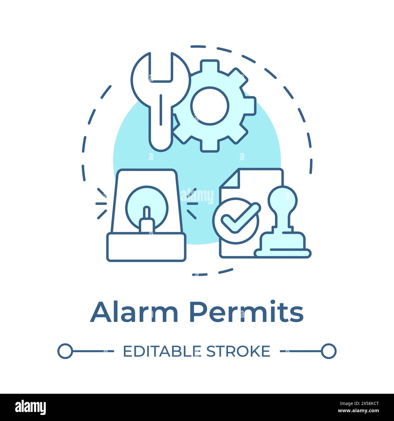 Alarm permits soft blue concept icon Stock Vector Image & Art - Alamy