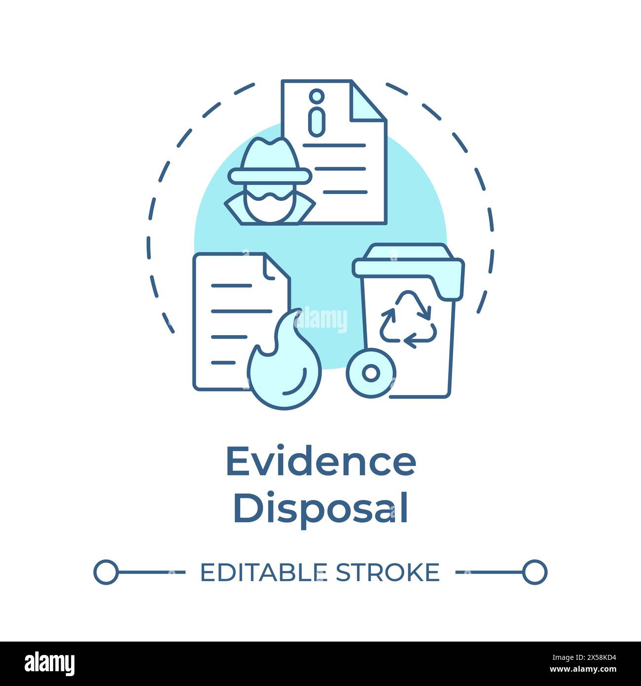 Evidence disposal soft blue concept icon Stock Vector Image & Art - Alamy