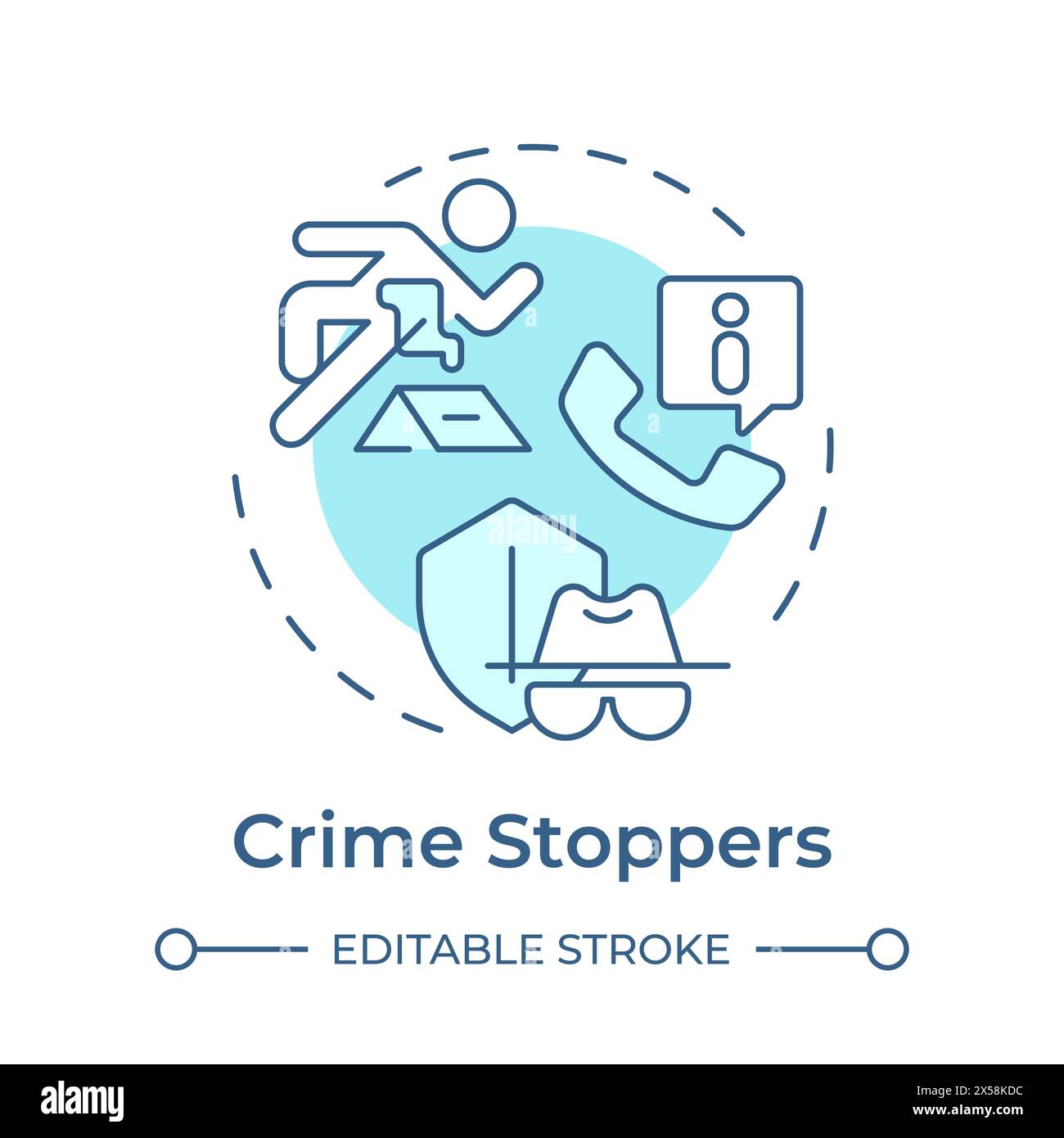 Crime stoppers soft blue concept icon Stock Vector Image & Art - Alamy