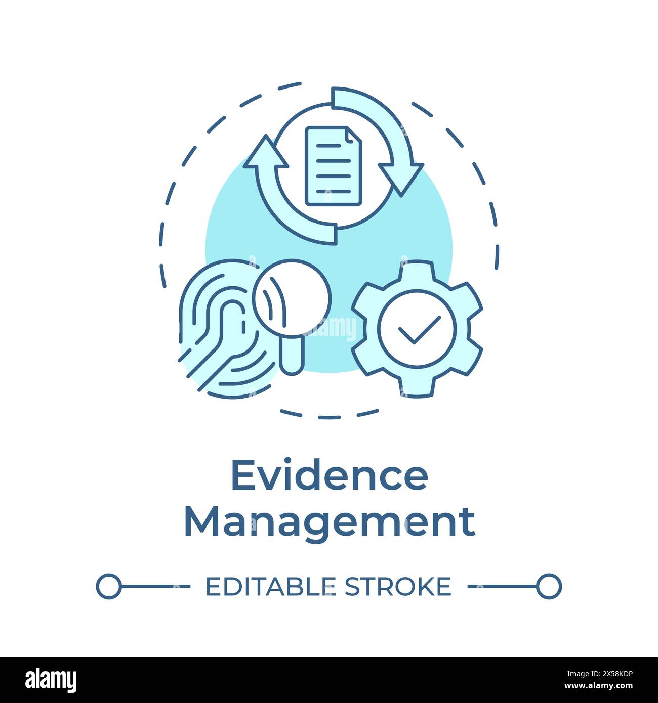 Evidence management soft blue concept icon Stock Vector Image & Art - Alamy