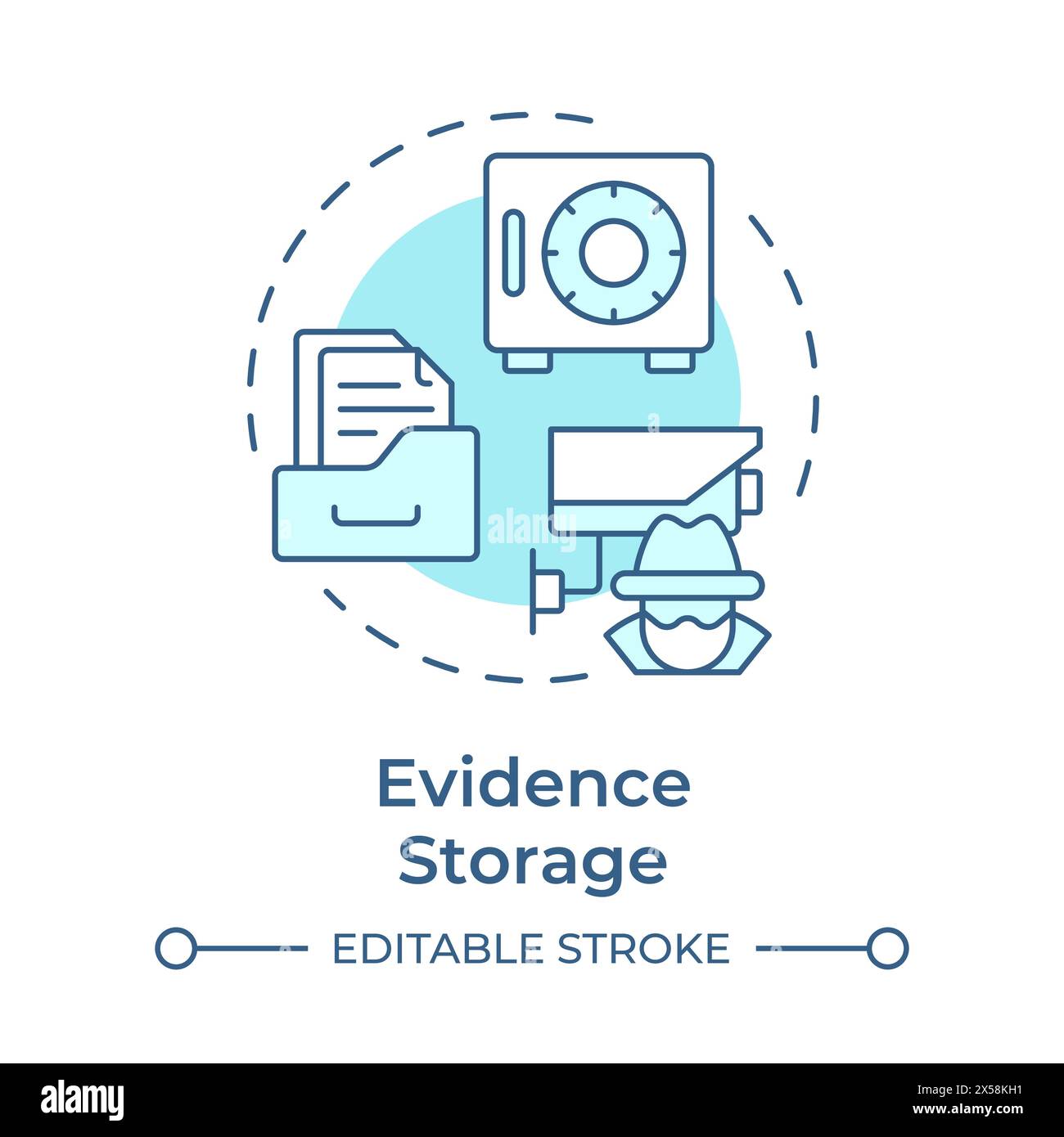 Evidence storage soft blue concept icon Stock Vector Image & Art - Alamy