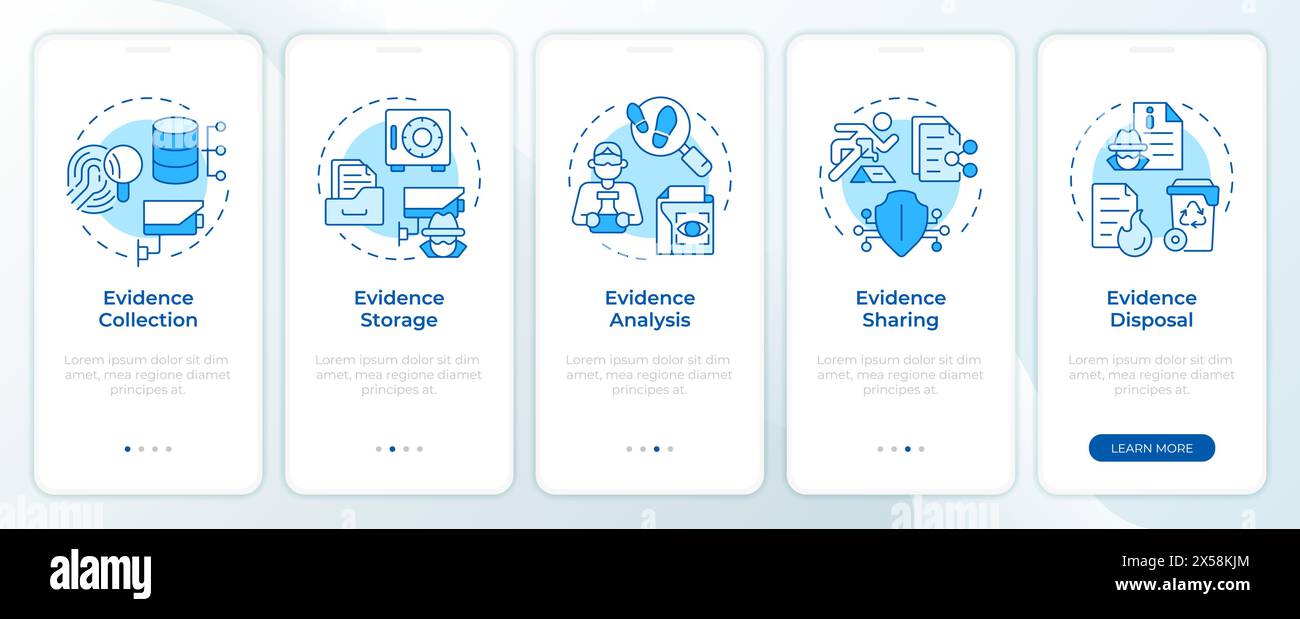 Evidence organization blue onboarding mobile app screen Stock Vector Image & Art - Alamy