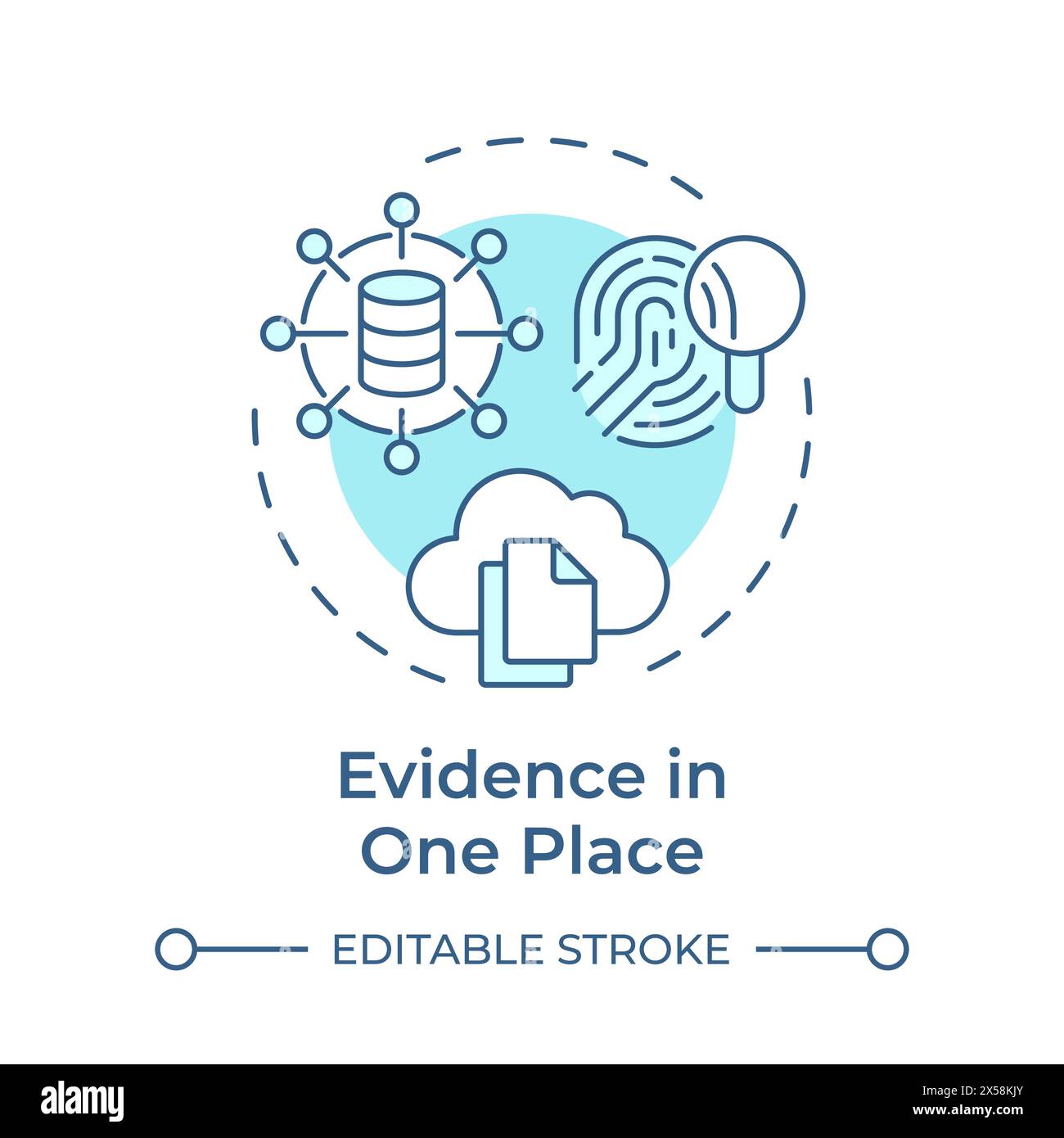 Evidence in one place soft blue concept icon Stock Vector Image & Art ...
